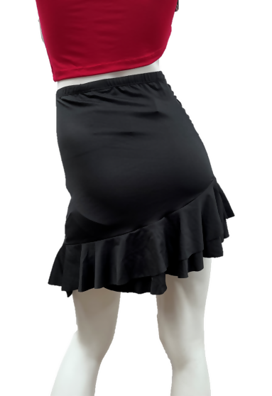 Women's Latin Ruffle Skirt with Side Ruching | Dance Forever
